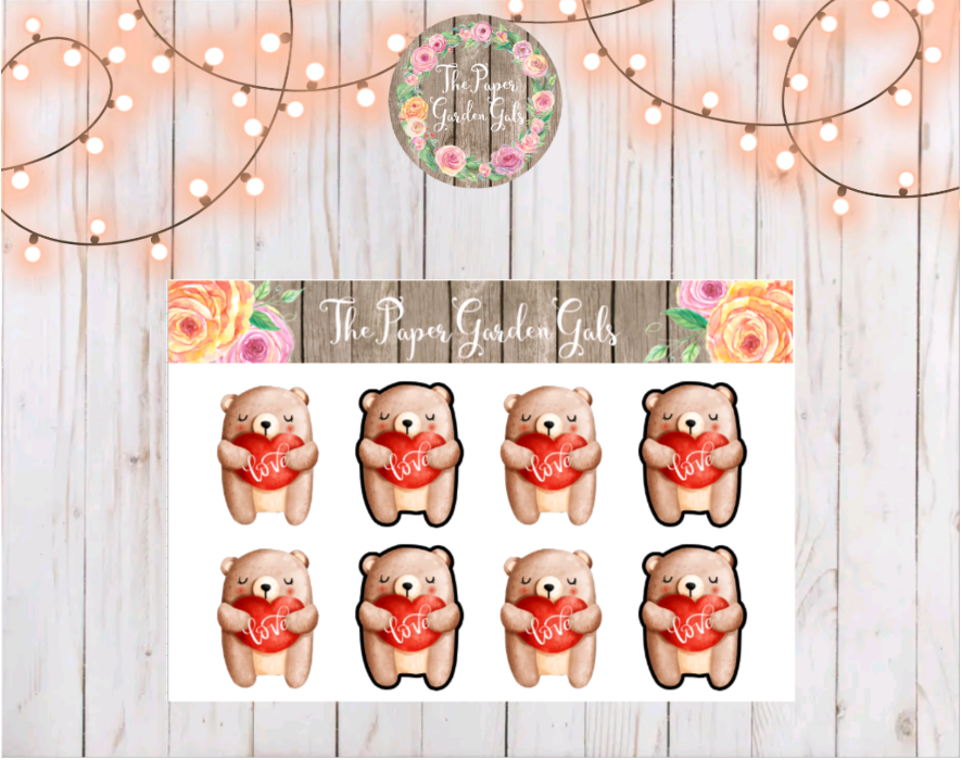 Love Bear Sticker Sheet – The Paper Garden Gals